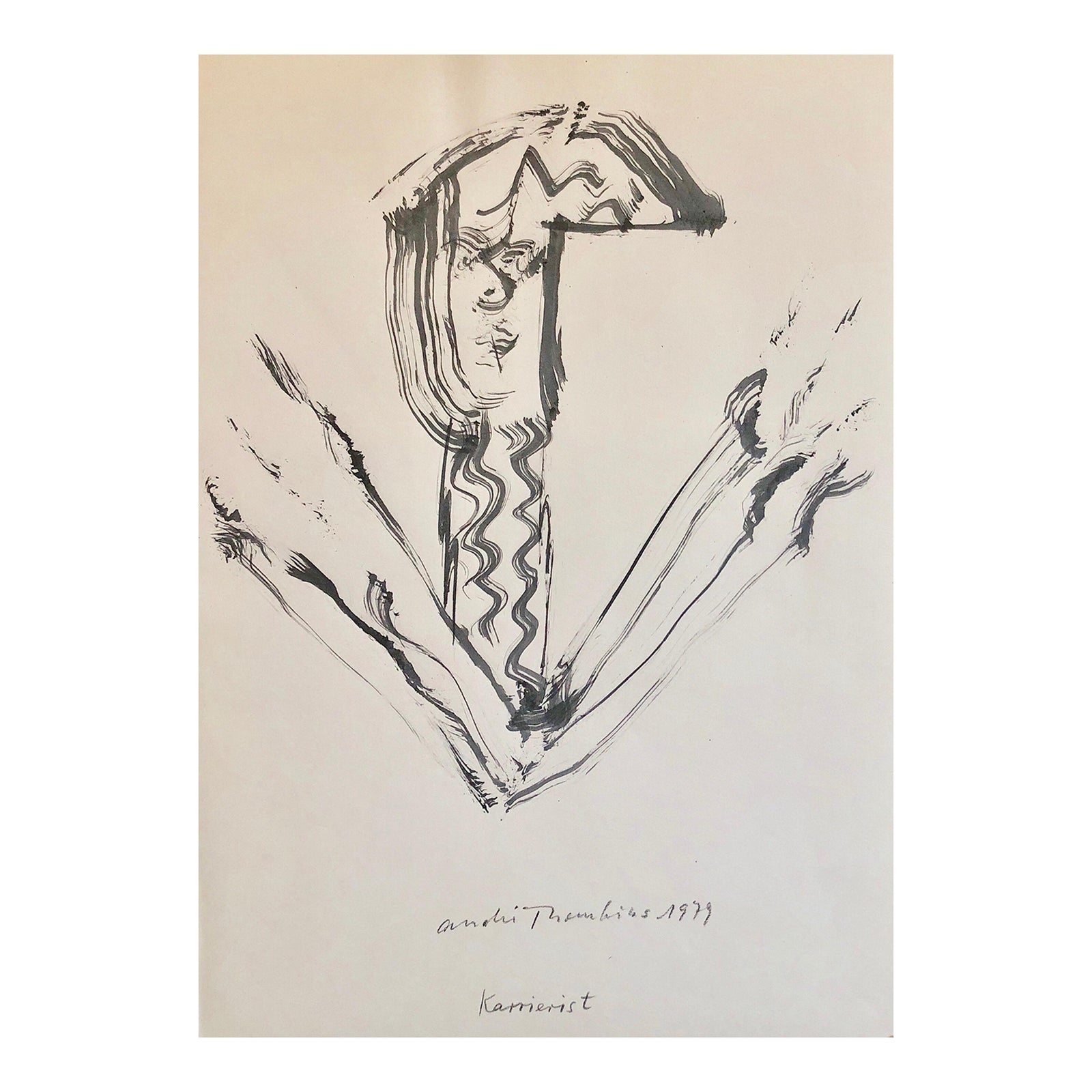 André Thomkins, 70s Modernist Swiss Dada Surrealist Painting Signed ...