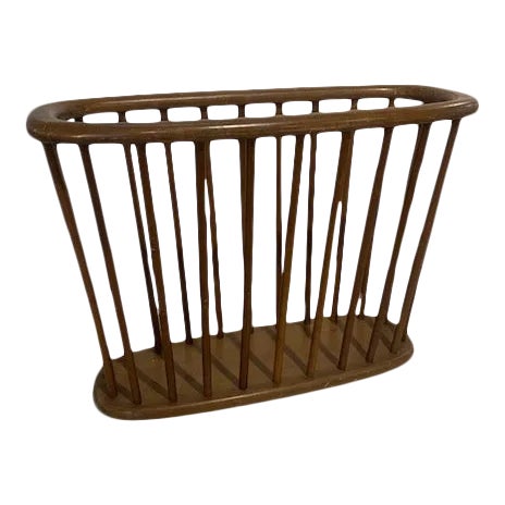 Mid 20th Century Arthur Umanoff Magazine Rack in Walnut | Chairish