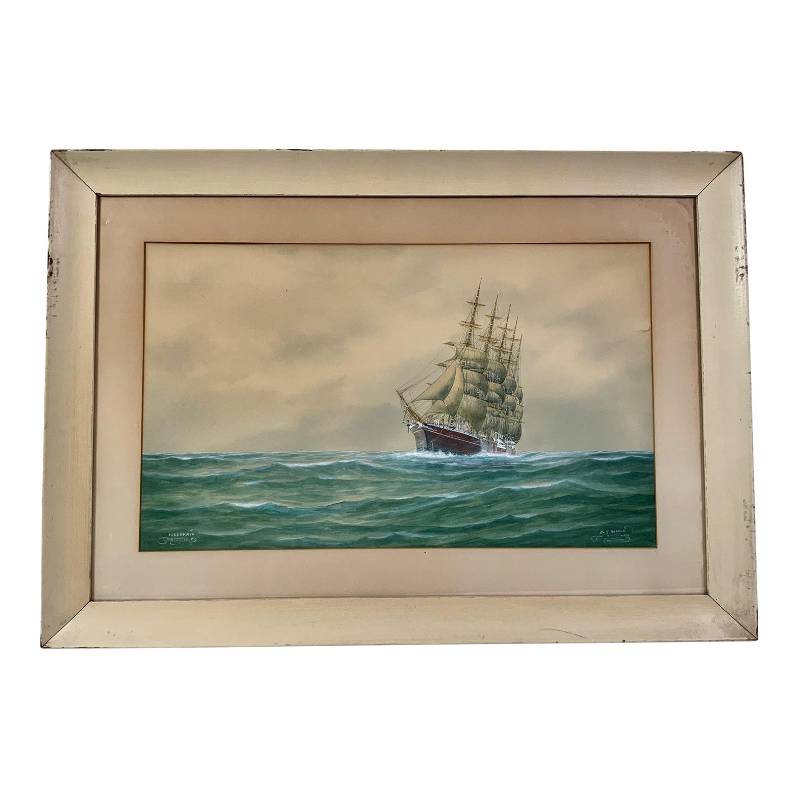 Jay Arnold Marine Painting of Kobenhavn | Chairish