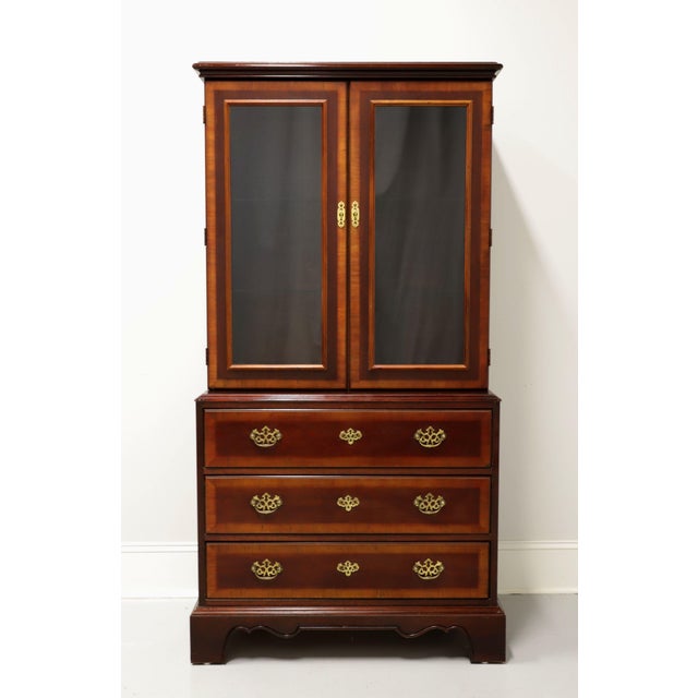 Drexel 18th Century Collection Chippendale Banded Mahogany Curio ...