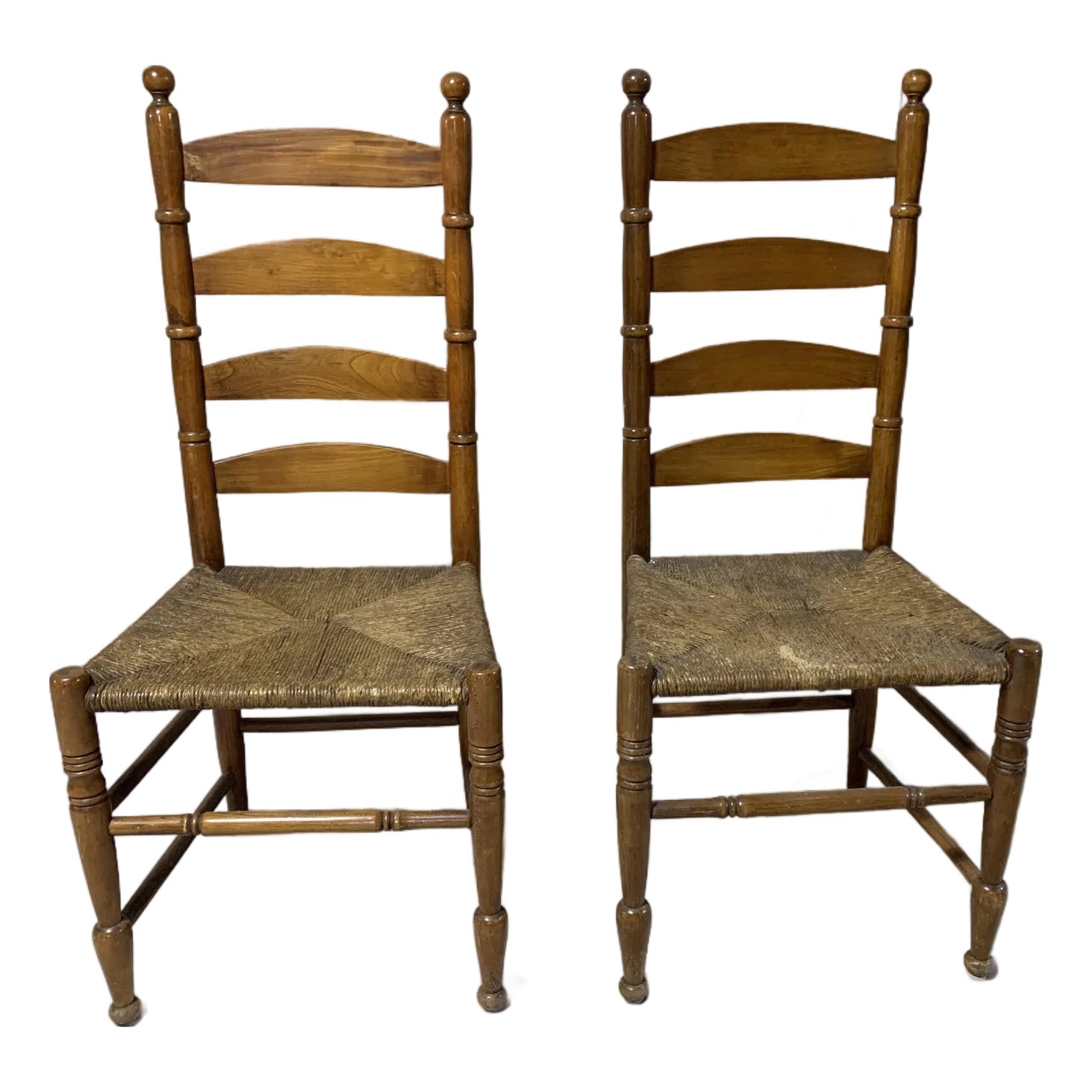 Antique Shaker Ladder Back Chairs - A Pair | Chairish
