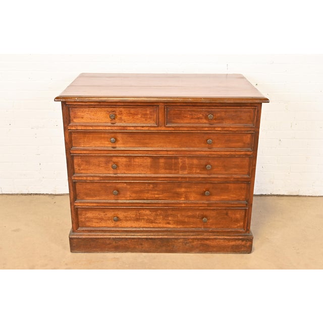 Antique Victorian Walnut Architect's Blueprint Flat File Cabinet or ...