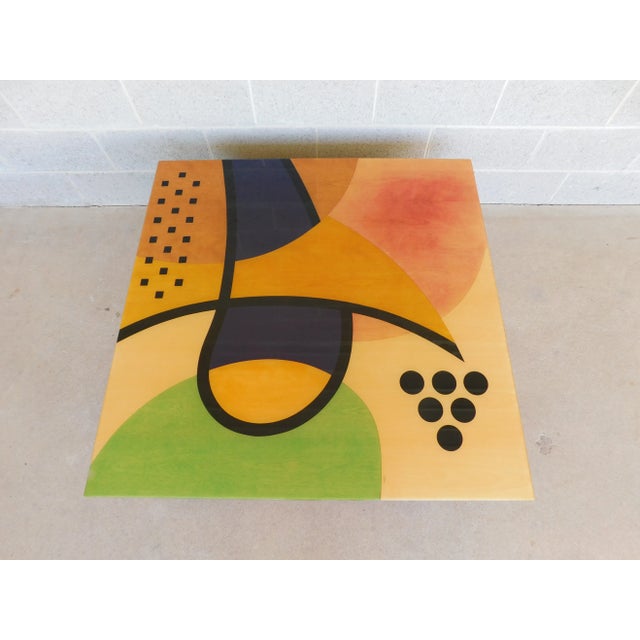 Postmodern Benjamin Le Style Wood Inlay Cocktail Table | Chairish