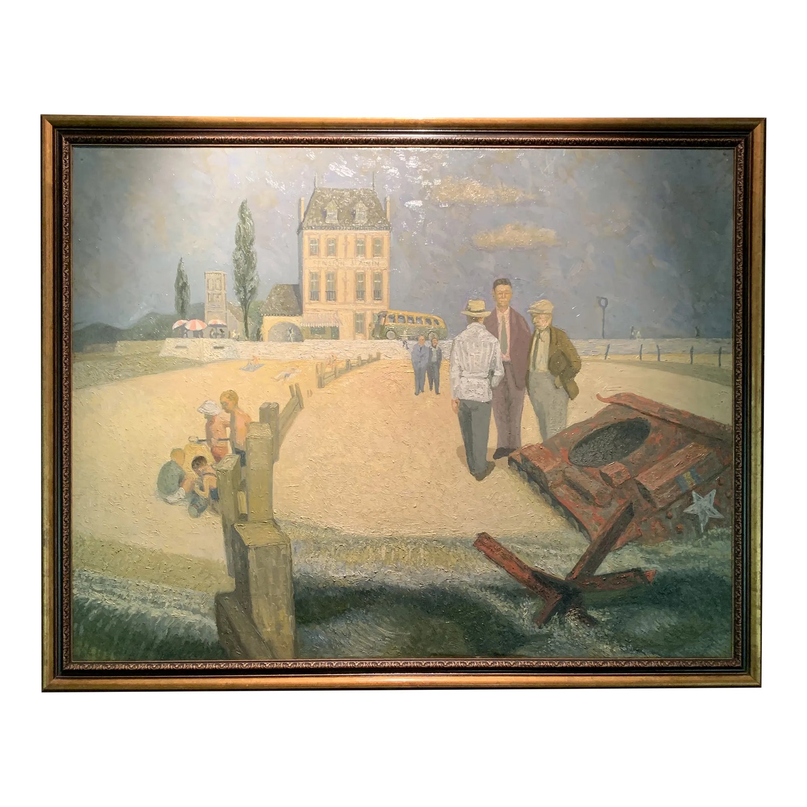 Vintage British Postwar Modern Painting Attributed to Walter ...