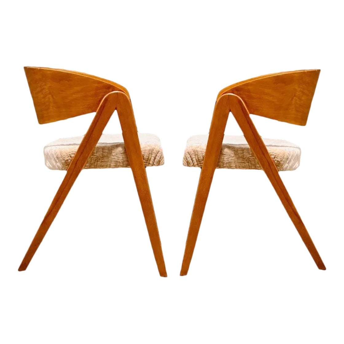 Pair Alan Gould Compass Dining/Side Chairs, 1950 | Chairish