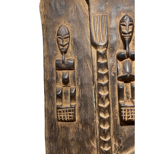 Large Dogon Door W/Crocodiles/Ancestors Mali African 74.5"h | Chairish