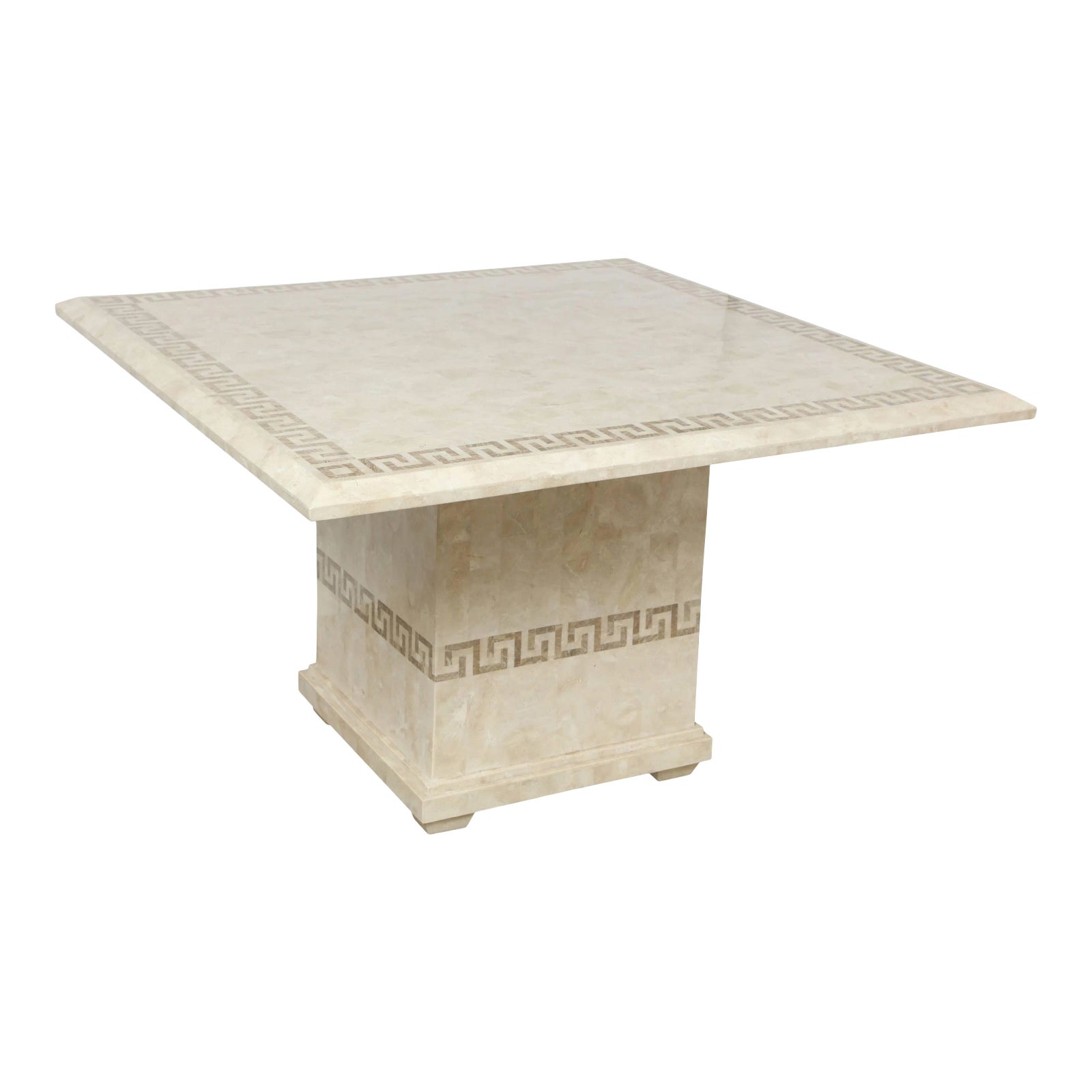 Square Dining or Conference Table With Greek Key Motif | Chairish