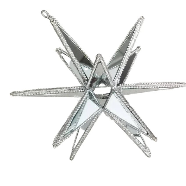 Vintage Silver Mirrored Star Tabletop Decor - Set of 2 | Chairish