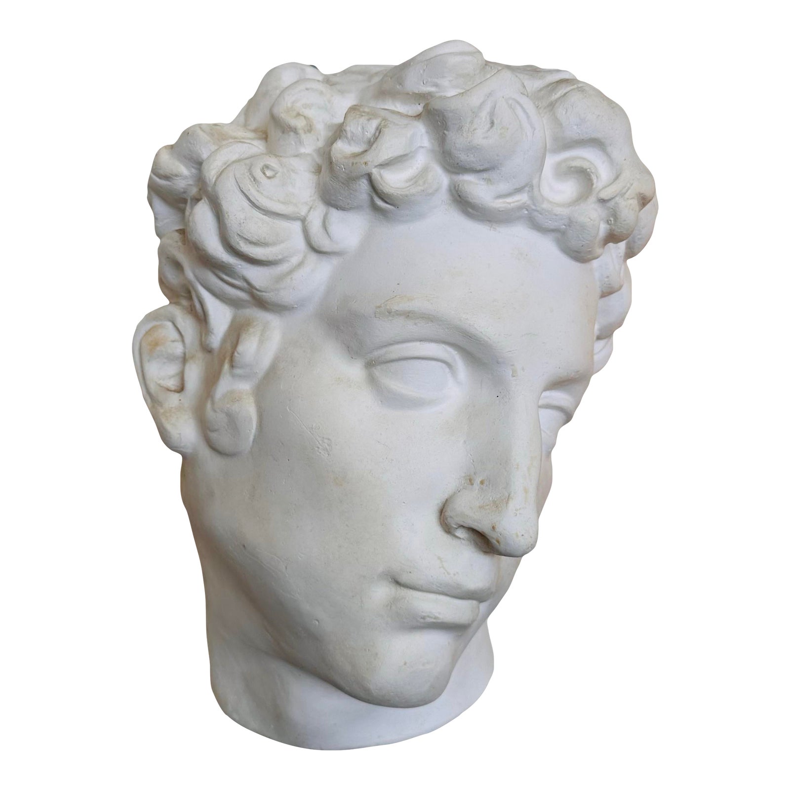 Mid Century Vintage Plaster Cast Head of David Wall Sculpture | Chairish