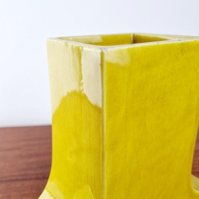 Mid-Century Modern Ceramic Vase in Mustard Color by Antonio Zen, 1970s ...