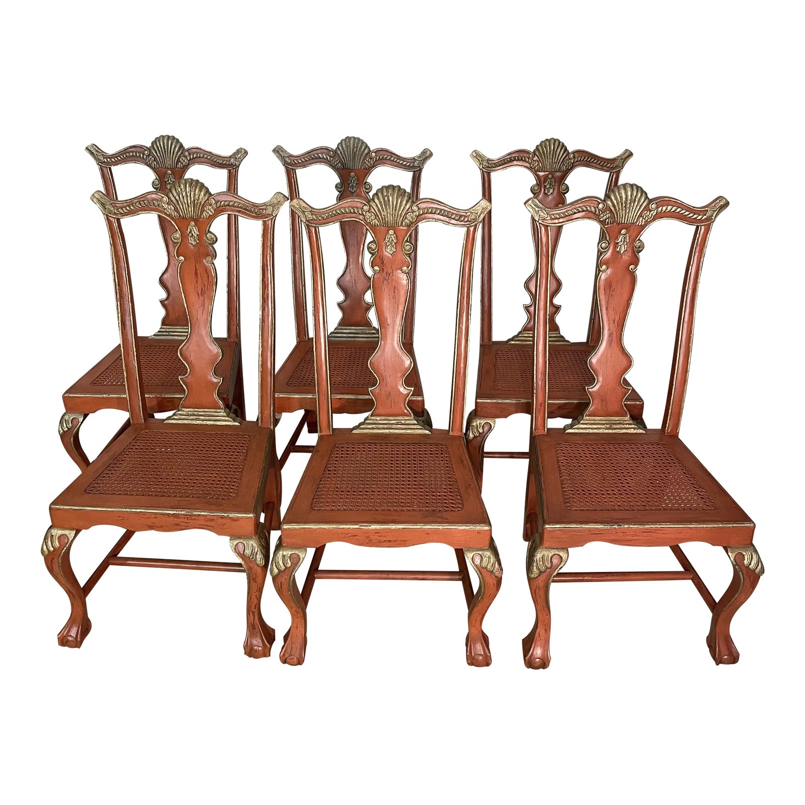 Set of 6 Guild Master Painted Dining Chairs | Chairish