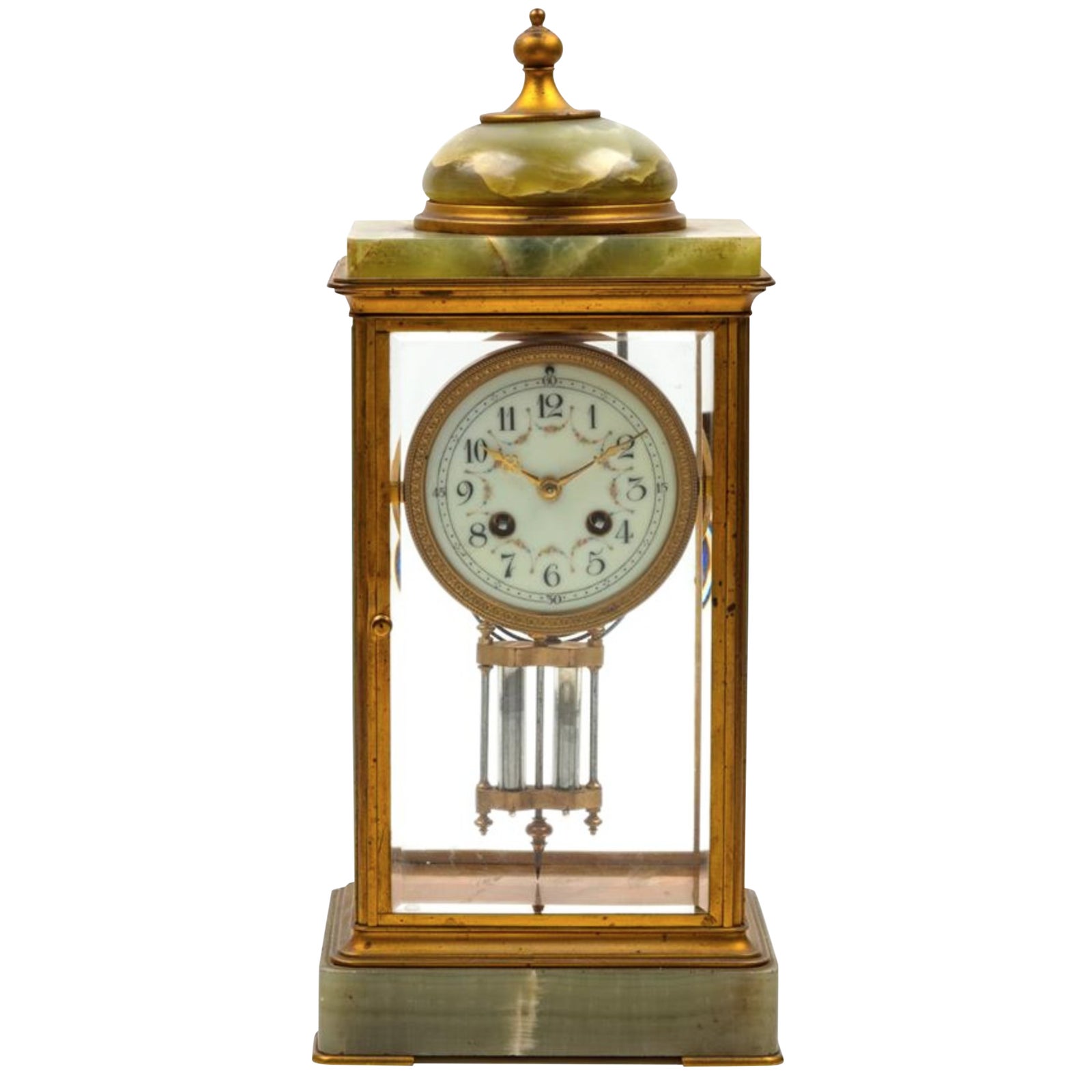 19th C. French Onyx Mantel Clock | Chairish