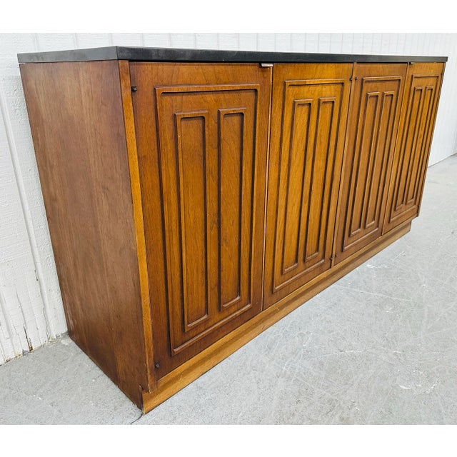 Mid-Century Modern Broyhill Sculptra Walnut Sideboard | Chairish