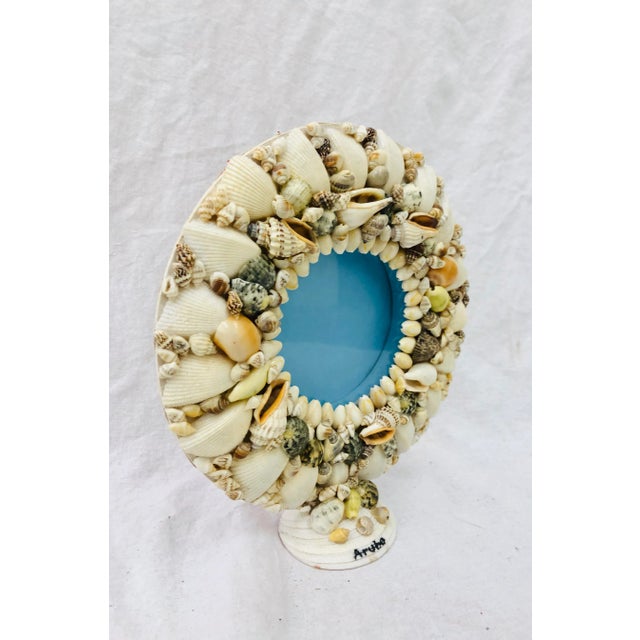 Vtg Folk Art Style Seashell Souvenir Frame | Chairish