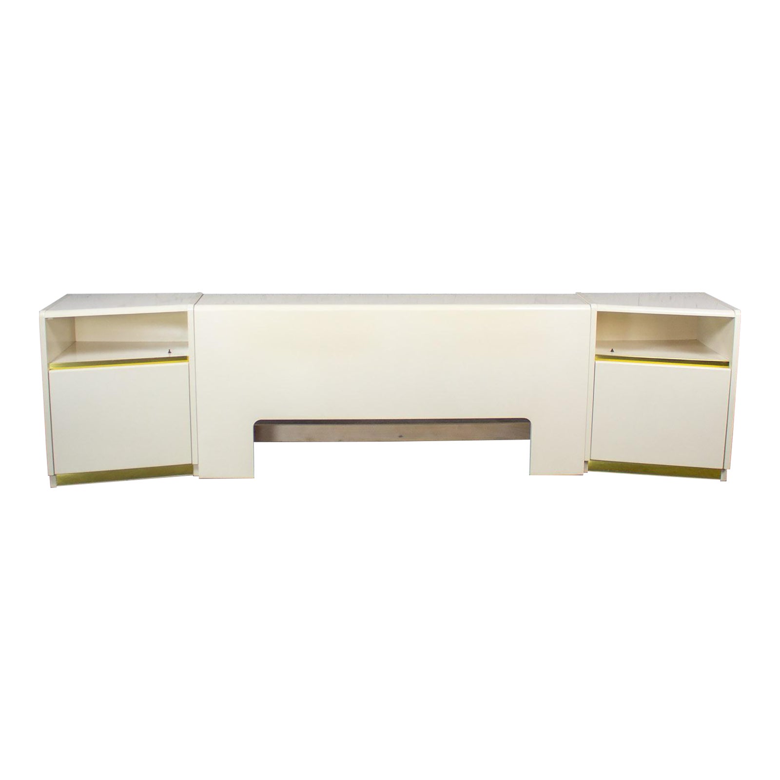 1990’s Modern to Postmodern Lane Furniture Queen Size Bed Headboard W ...