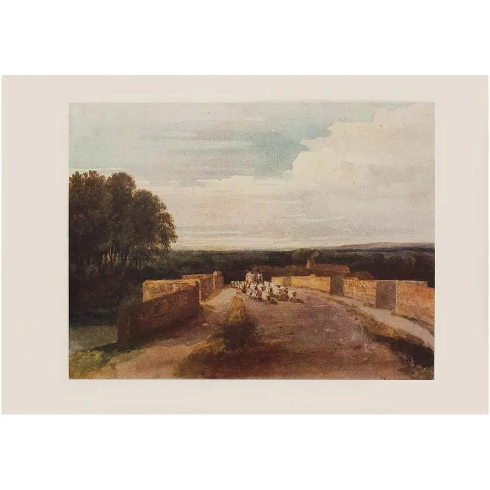 1959 After David Cox "Landscape With Returning Herd", Vintage Cottage ...