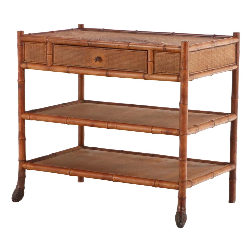A French Bamboo Three-Tier Server, C 1940. | Chairish