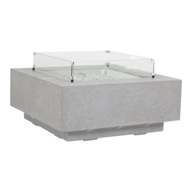 Sunset West Outdoor Square Fire Table Glass Surround | Chairish