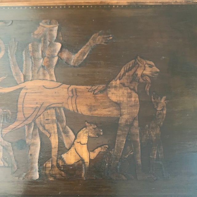 Antique Italian Wood Inlay Greek Key Jewelry Box | Chairish