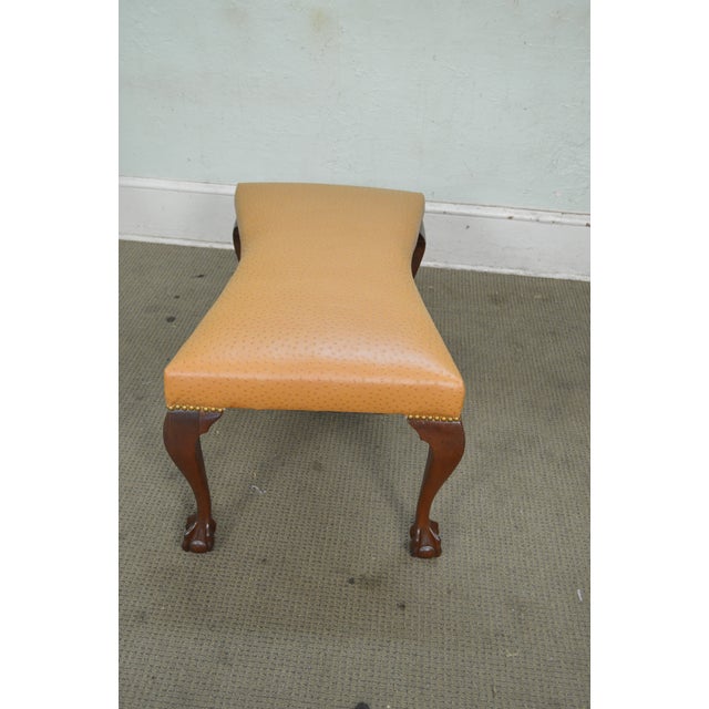 Custom Walnut Chippendale Style Ball & Claw Foot Bench | Chairish