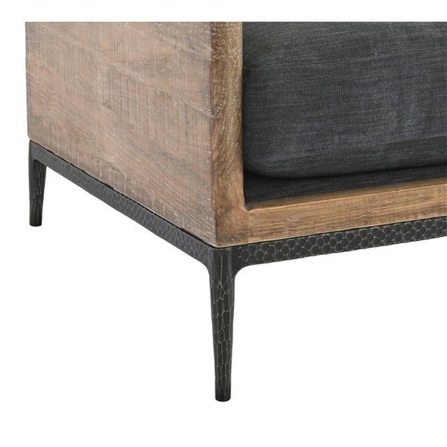 Modern Lodge Wood & Slate Club Chair | Chairish