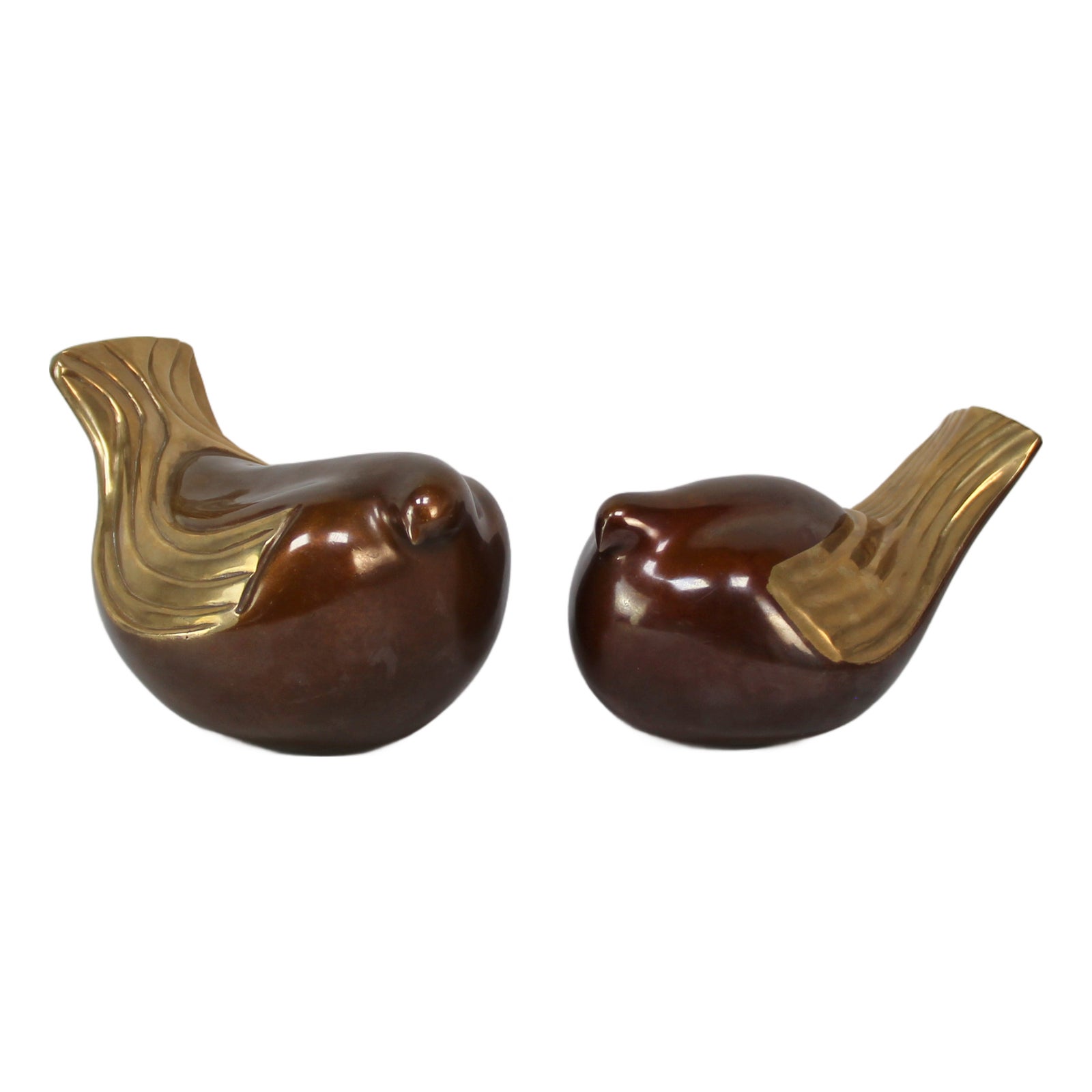 Vintage Bronze Sculptures of Two Doves, 1970s, Set of 2 | Chairish