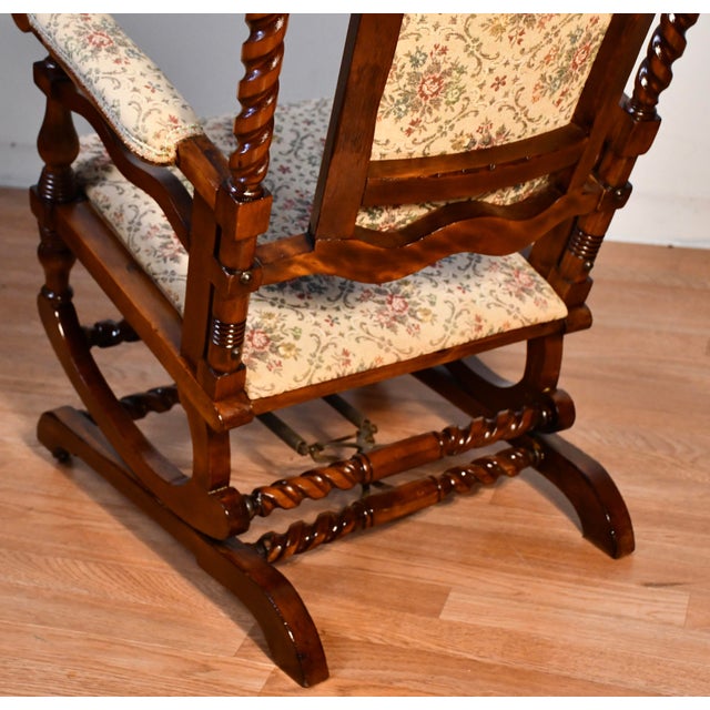 1870 Antique George Hunzinger Barley Twist Mahogany Platform Rocking ...