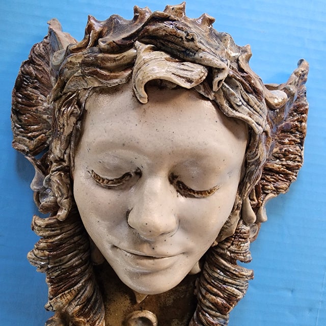 Early 21st Century Fairy/Mermaid Pottery Wall Pocket Signed Zunker ...