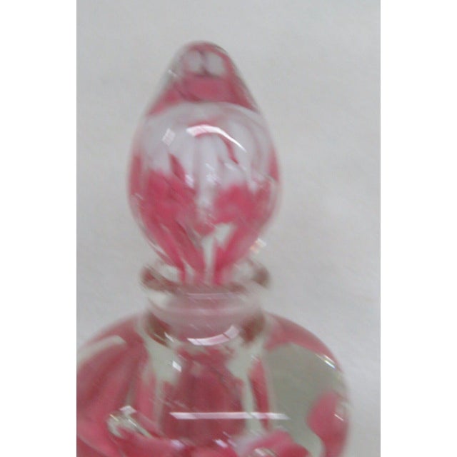 Joe St Clair Art Glass Pink Floral Paperweight Perfume Cologne Bottle ...