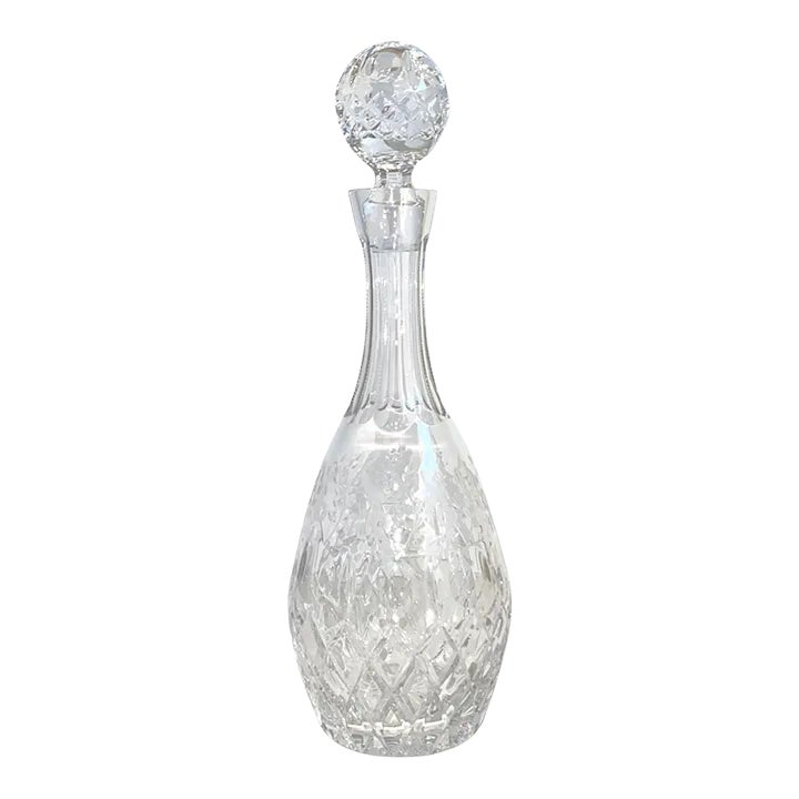 Vintage Rogaska Gallia Crystal Decanter Faceted Etched Floral Pattern ...