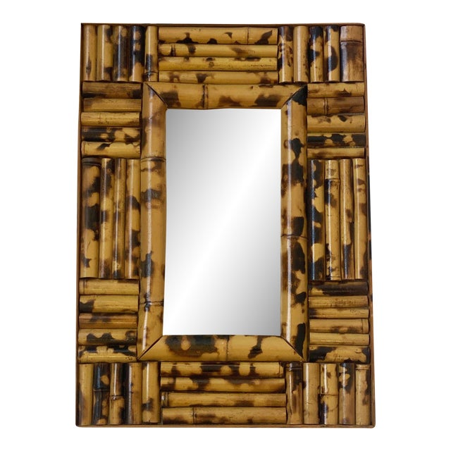 Vintage Split Mottled Bamboo Wall Mirror, Circa 1960s | Chairish