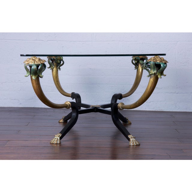 Antique French Empire Napoleon III Style Coffee Table W/ Glass Top ...