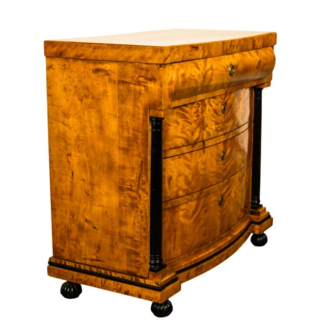 Antique Austrian Biedermeier Golden Birch Ebony Chest of Drawers ...