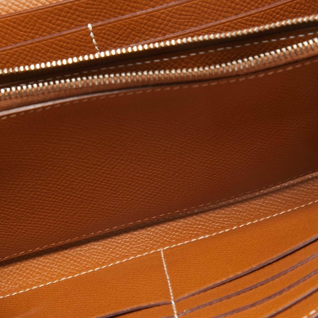 Hermes Gold Epsom Leather Kelly Longue Wallet | Chairish