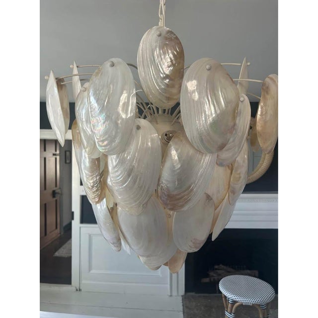 Serena and Lily Kingscliff Coastal Kabibe Shell Chandelier | Chairish