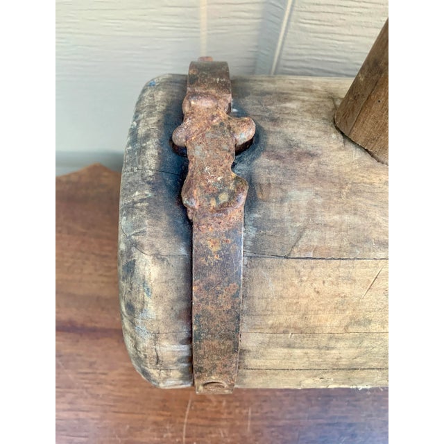 Antique Monumental Hand Made Wooden and Wrought Iron Carpenter's Mallet ...