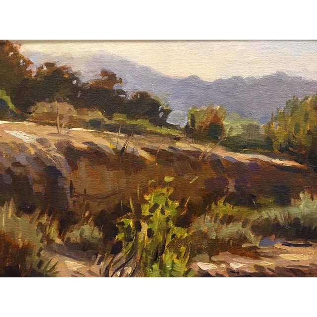 Framed Oil on Linen Panel "Santa Fe River Bed" New Mexico Desert Scene ...