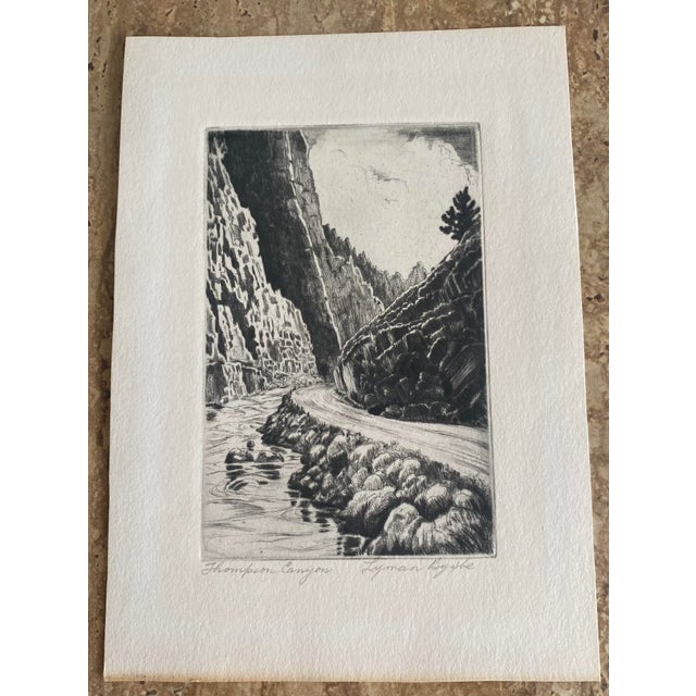 Lyman Byxbe Listed Artist Group of Three (3) Small Pencil-Signed Etchings of Colorado | Chairish