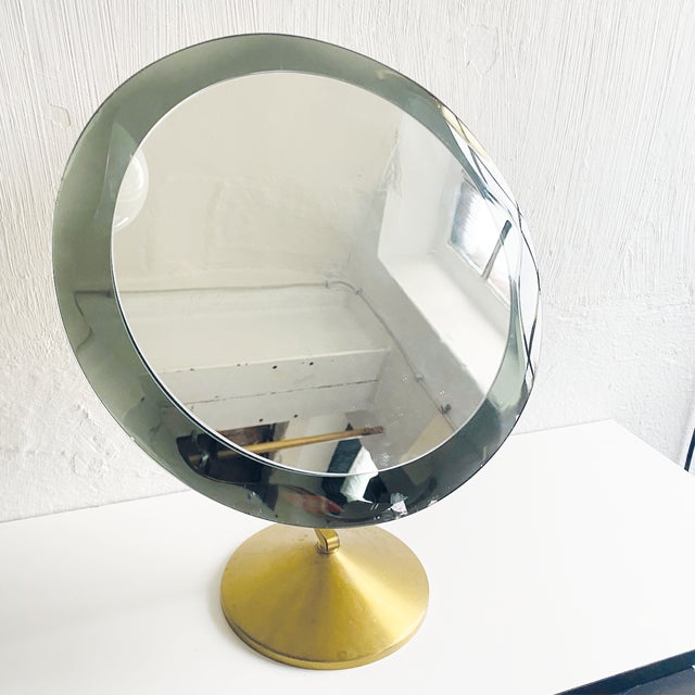 Large Table Mirror in the Style of Fontana Arte | Chairish