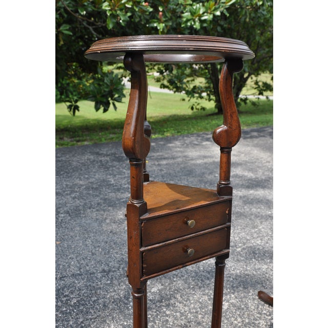 Pair of Antique Georgian Mahogany Shaving Stands / Plant Stands | Chairish