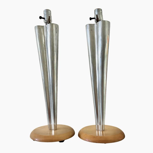 Vintage 1960s Mid-Century Modern Tapered Aluminum Table Lamps in the ...