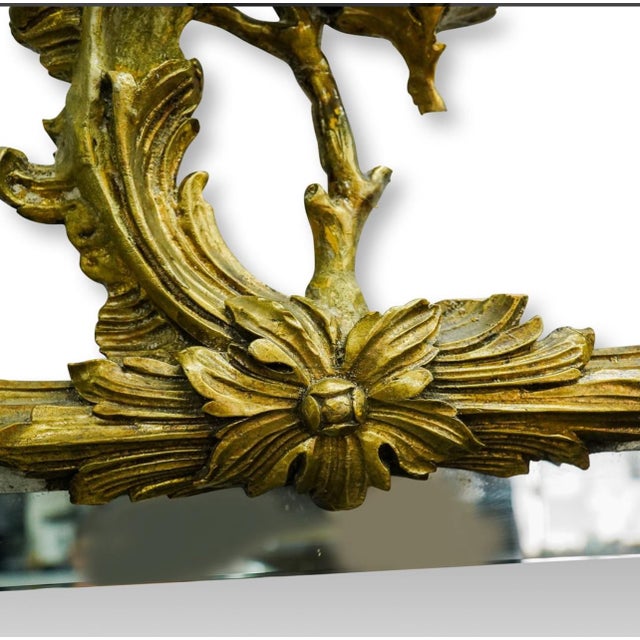 Antique Carved Gilt Wood and Silvered Bird Wall Mirror | Chairish