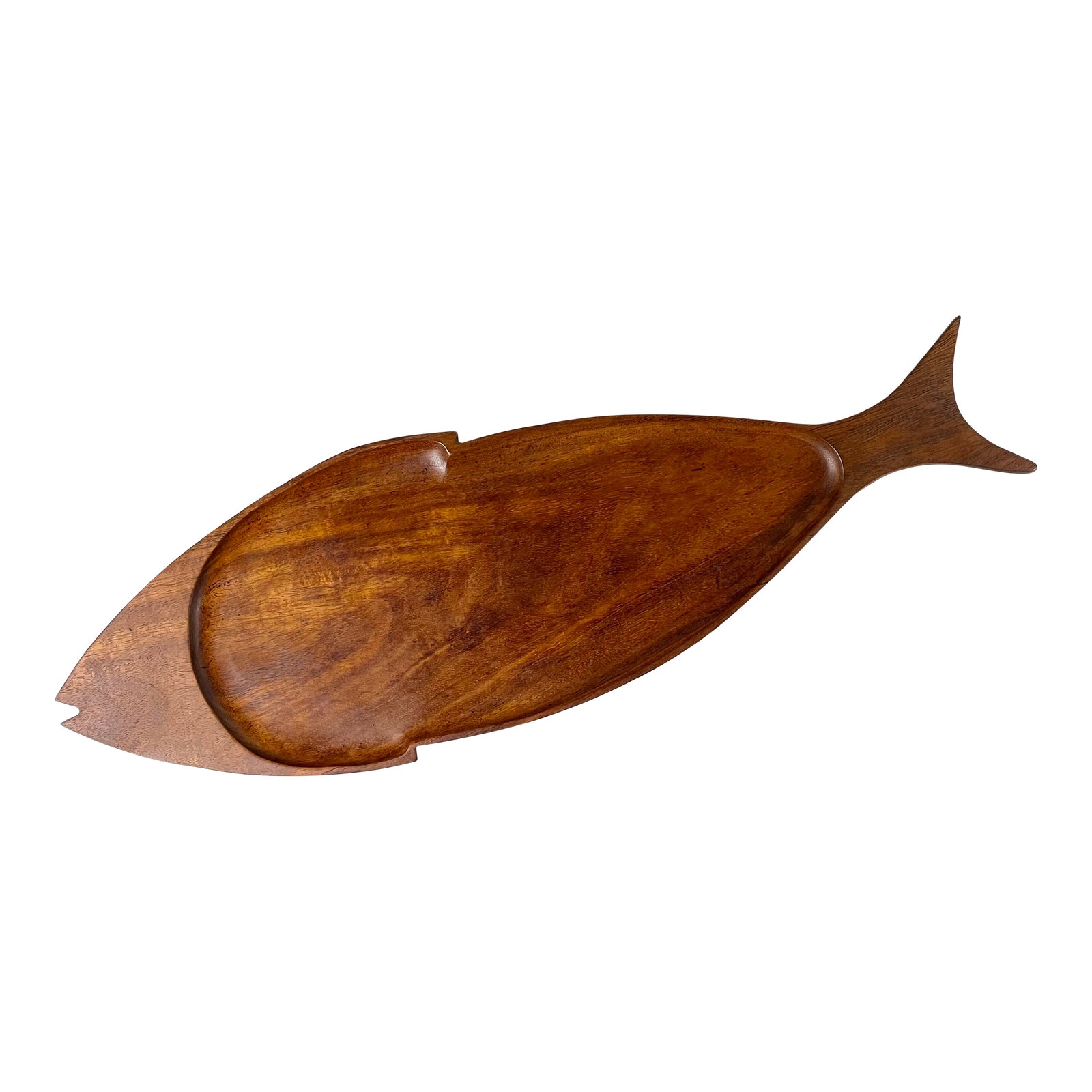 Vintage Fish-Shape Mahogany Serving Tray by Fritz Mevs Factory Haiti ...