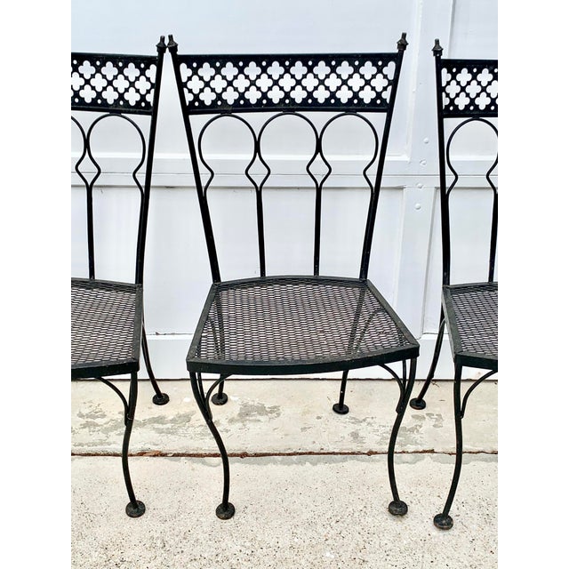 Vintage Salterini Quatrefoil Design Wrought Iron Patio Chairs-Set of 4 ...