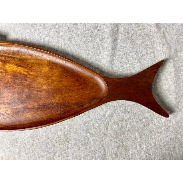 Vintage Fish-Shape Mahogany Serving Tray by Fritz Mevs Factory Haiti ...