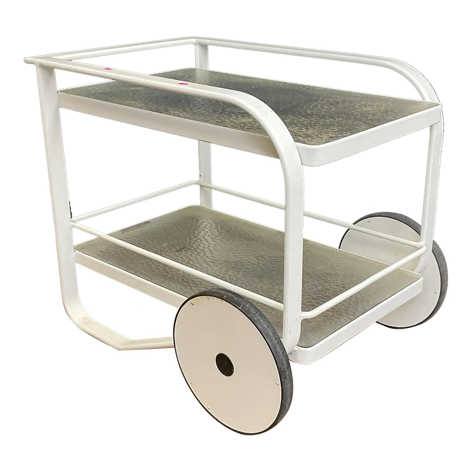 1980s Crème-Colored Quantum Serving Cart by Richard Frinier for Brown Jordan | Chairish