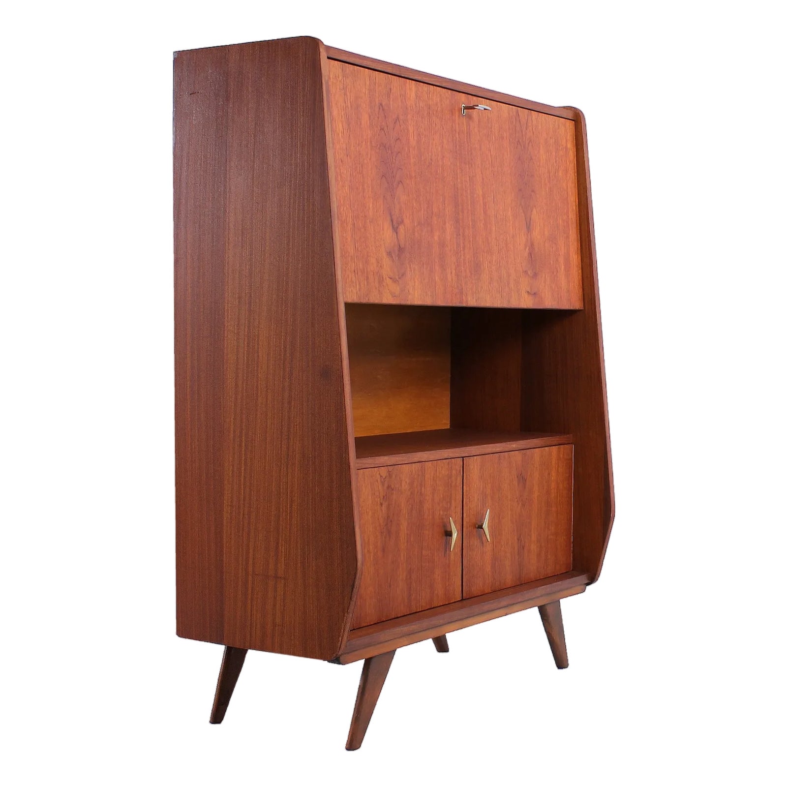 Small Danish Teak Writing Shelf Highboard from Fristho, 1950s | Chairish