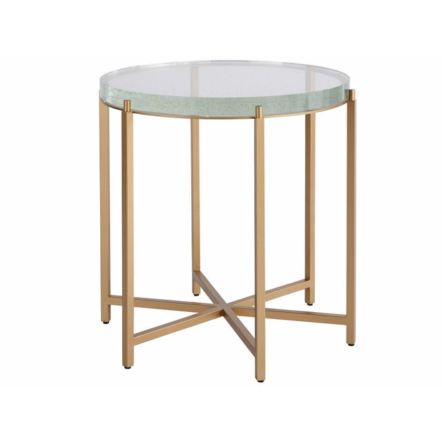 Contemporary Royal End Table, Gold | Chairish