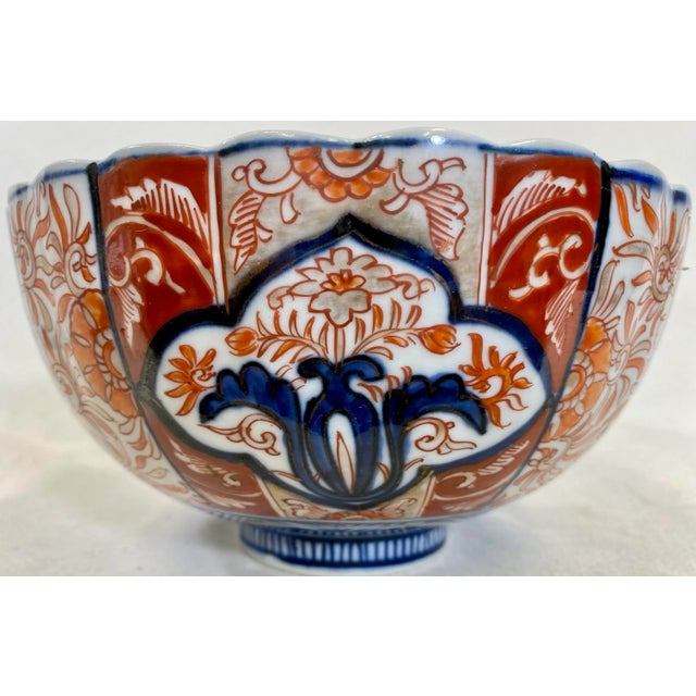Antique Imari Bowl Hand Painted With Vibrant Floral Arrangements and ...