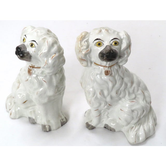 Small Antique Mid 19th Century English Staffordshire Pottery Dogs ...